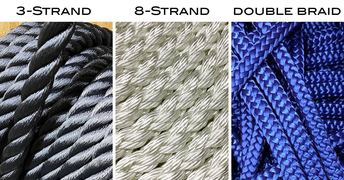 3-Strand vs 8-Strand vs Double Braid Dock Lines | American Rope